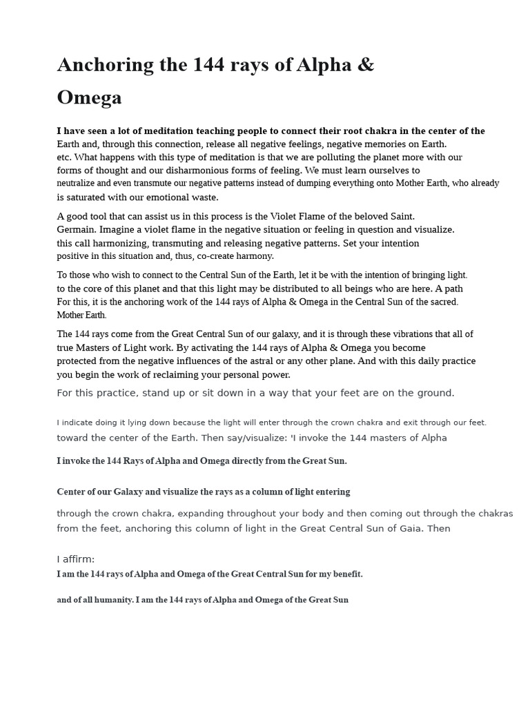 ANCHORING THE 144 RAYS OF ALPHA AND OMEGA | PDF | Sun | Earth