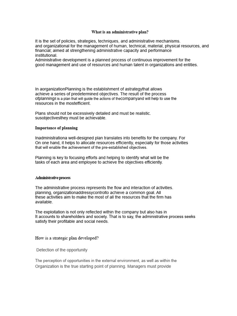 Understanding Administrative Planning Steps | PDF | Goal | Policy