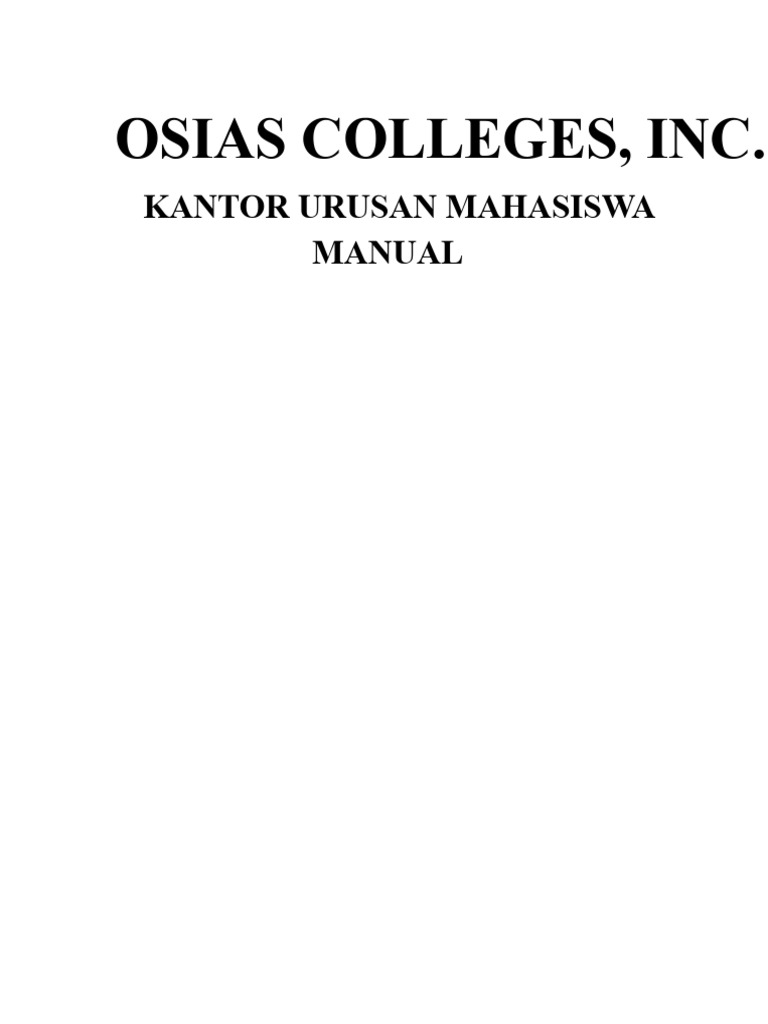 Panduan Mahasiswa Osias Colleges, Inc. | PDF