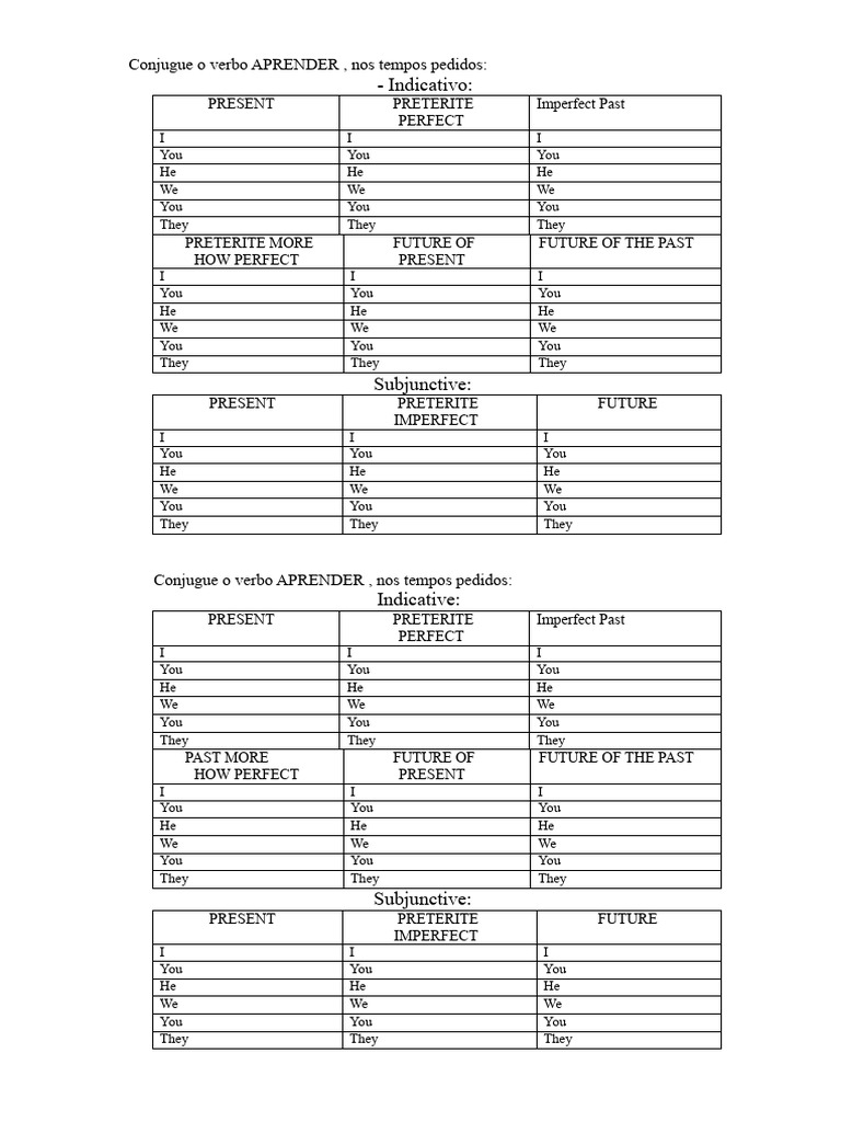 CONJUGATION EXERCISES | PDF | Languages | Foreign Language Studies