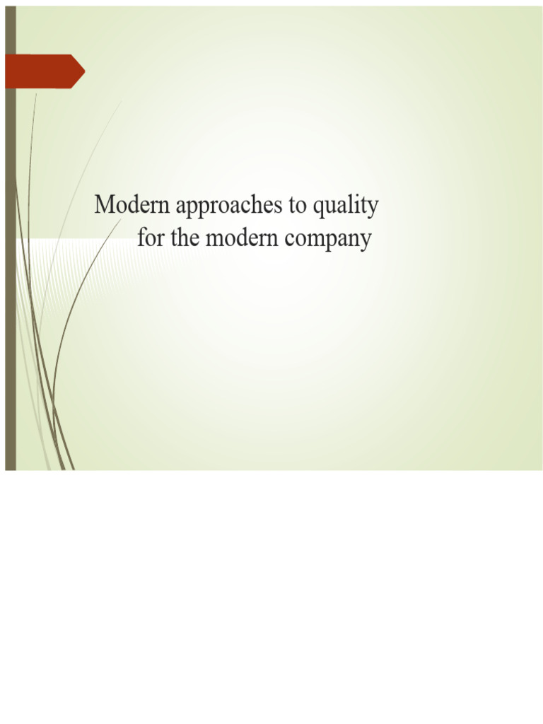 Modern Approach To Quality | PDF | Customer | Quality Management