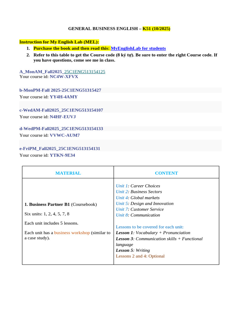 Course Outline_K.51_Business Partner B1 (10.2025) (1) | PDF | Speech ...