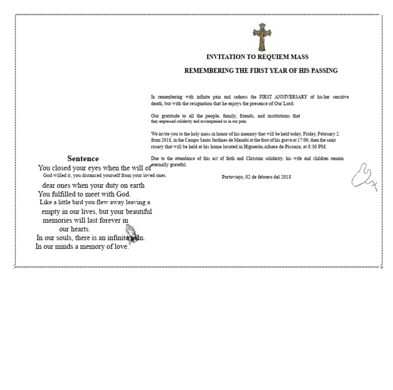Invitation To Requiem Mass | PDF