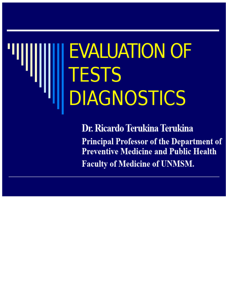 08. Evaluation of diagnostic tests.ppt | PDF | Sensitivity And ...