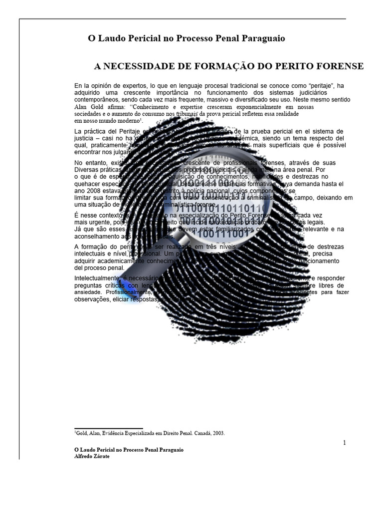 Laudo Pericial no Processo Penal Paraguaio | PDF | Testemunha ...