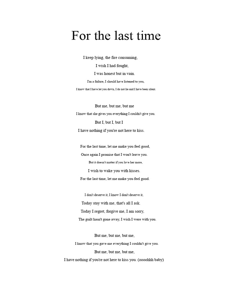 For The Last Time | PDF