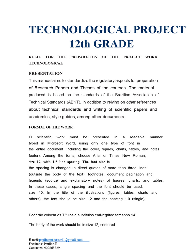 TECHNOLOGICAL PROJECT 12TH GRADE | PDF | Publishing | Text