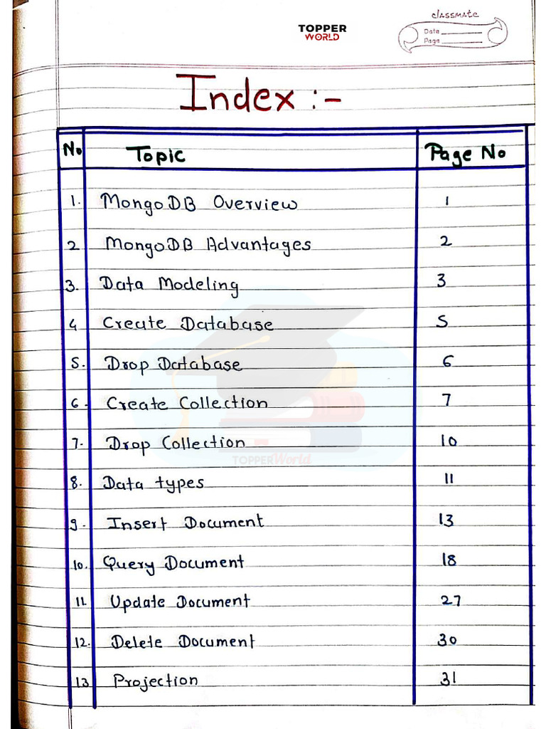 Mongodb Handwritten Notes Pdf