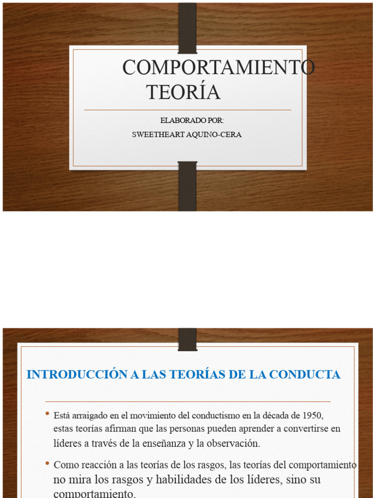 Teorías del Comportamiento en Liderazgo | PDF | Liderazgo | Comportamiento