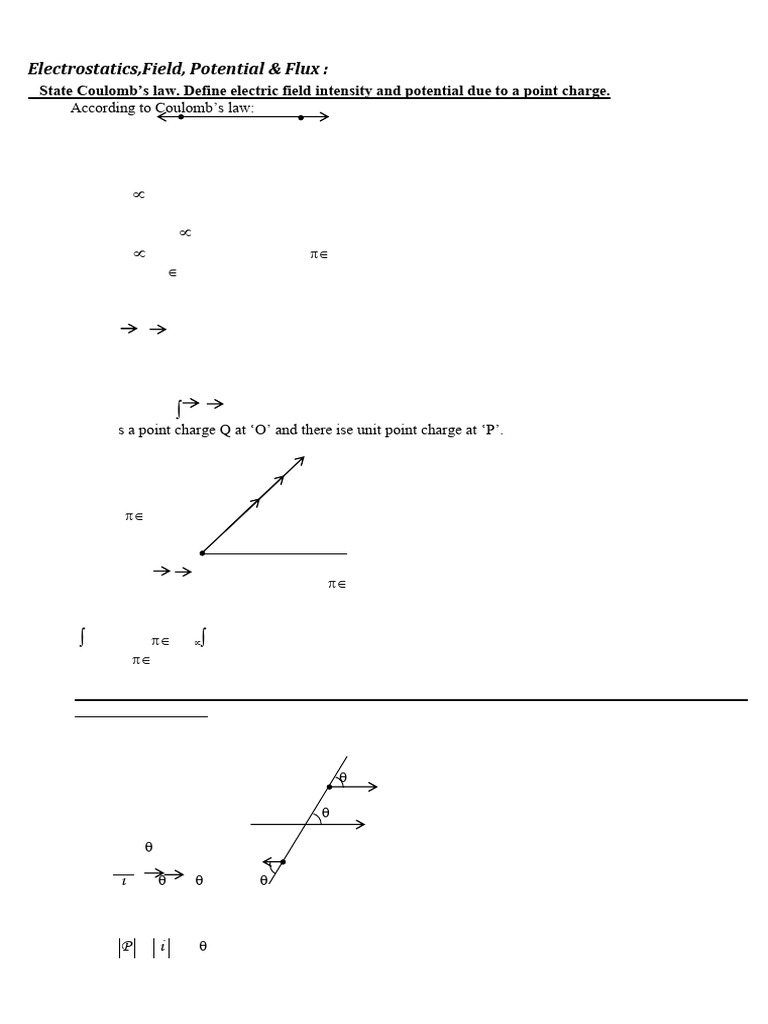 Electrostatics: Coulomb's Law & Fields | PDF | Electric Field | Dipole