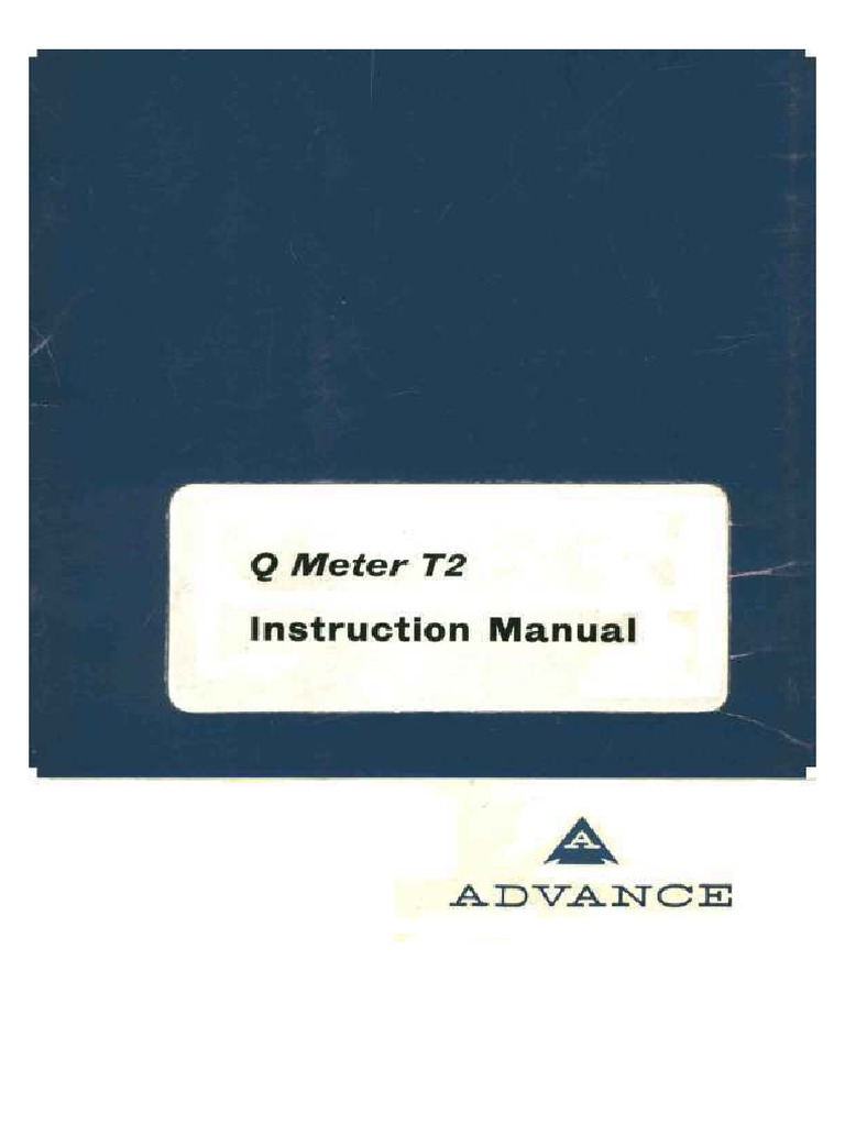 Advance Q Meter T2 Instruction Manual | PDF