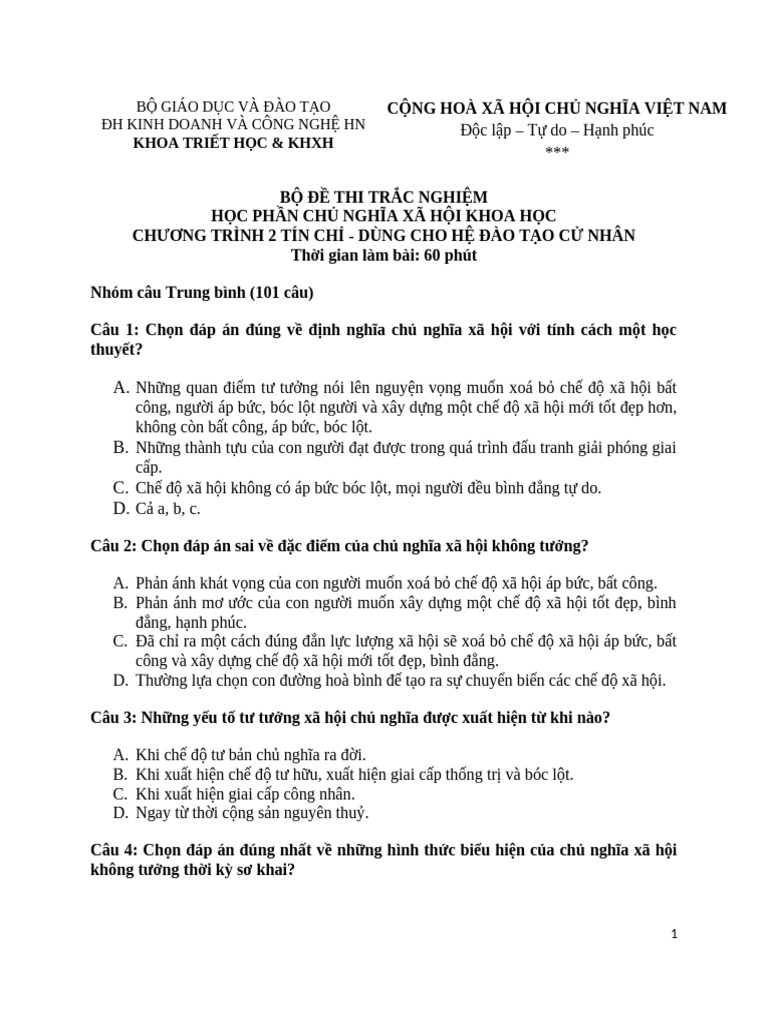 Bo de Tnm Cnxhkh (Gui Sv-12.2025) | PDF