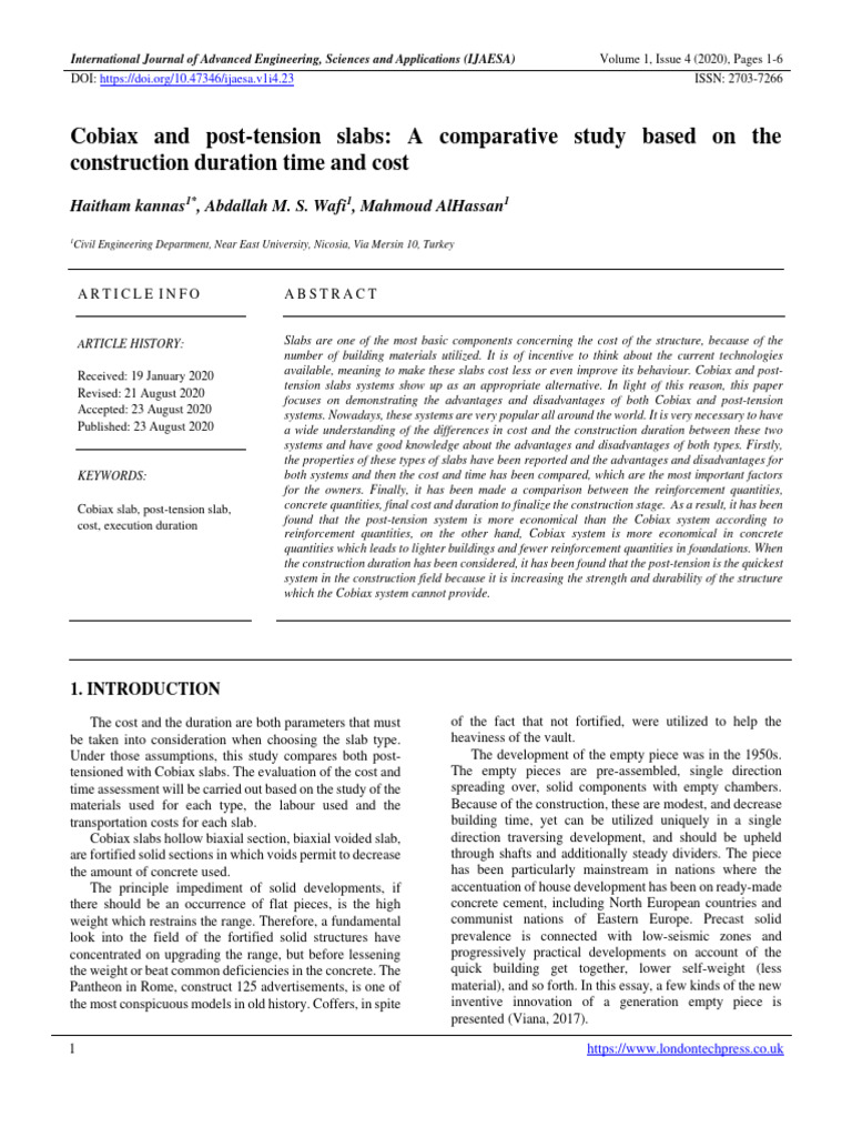Cobiax and Post Tension Slabs a Comparat | PDF | Concrete | Building ...
