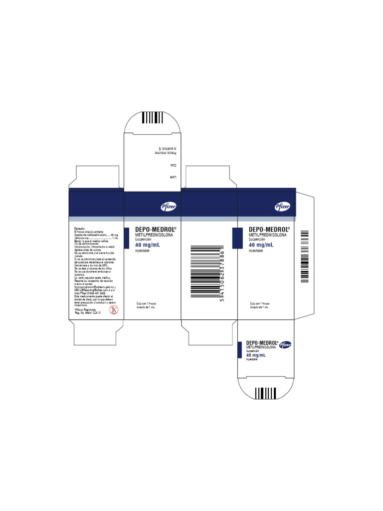 DEPO-MEDROL 40 mg/mL Inyectable | PDF | Cuidado de la salud | Química ...