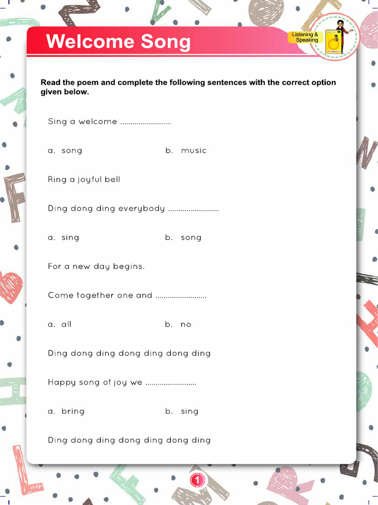 Chapter 1 - Welcome Song (1) | PDF