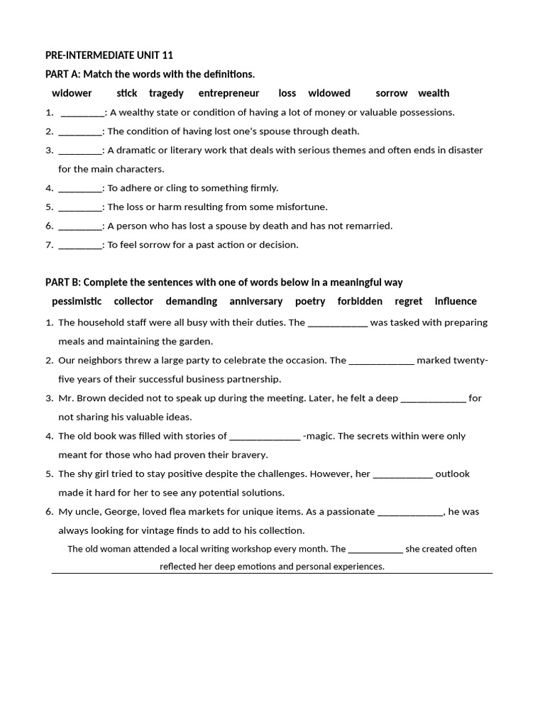 Pre Intermediate 11 | PDF