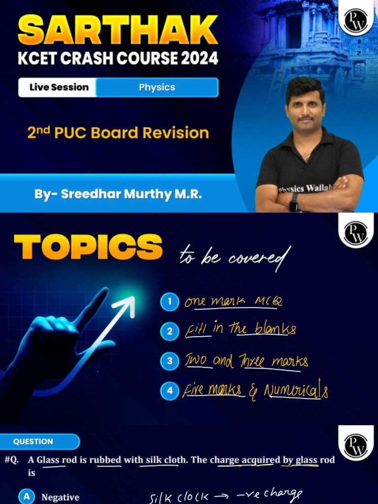 Board Exam Preparation Revision Class Notes Sarthak KCET Crash Course ...