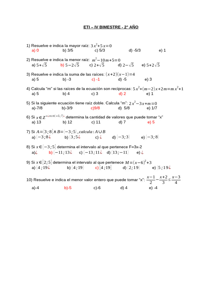Algebra IV Eti - 2do | PDF