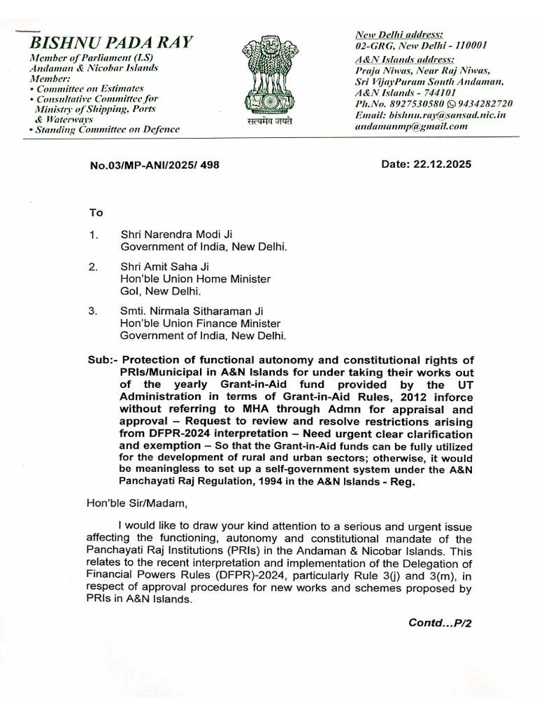PRIs Appraisalmatter MP Taken Up With PM,HM | PDF