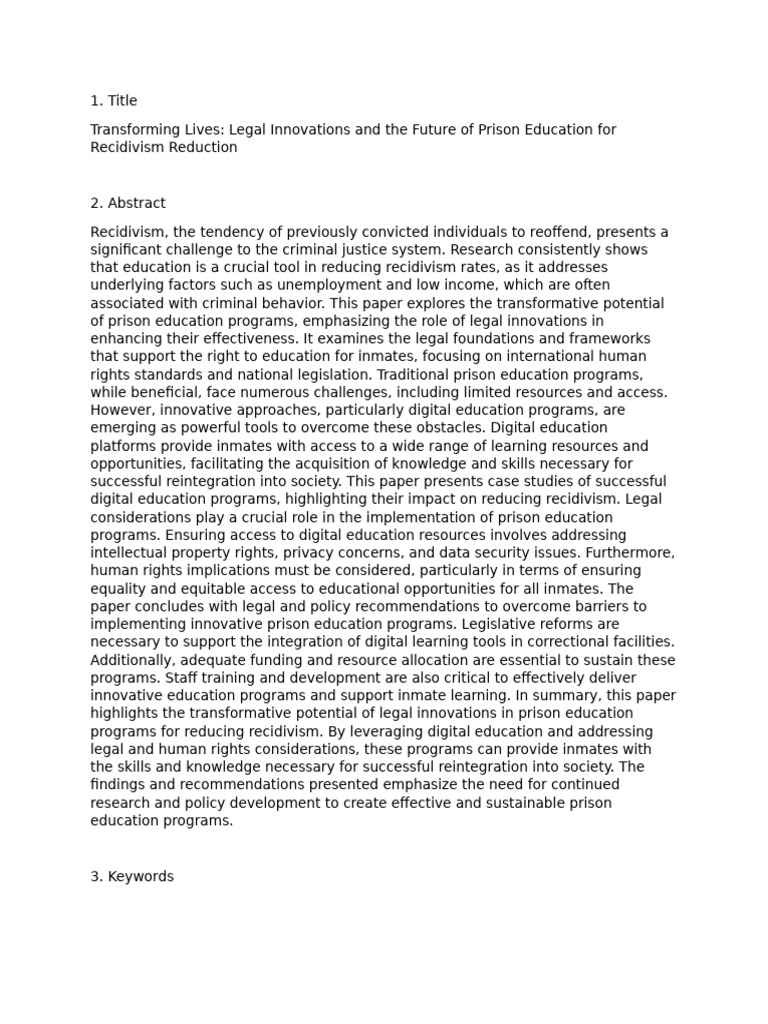 Prison | PDF | Recidivism | Prison