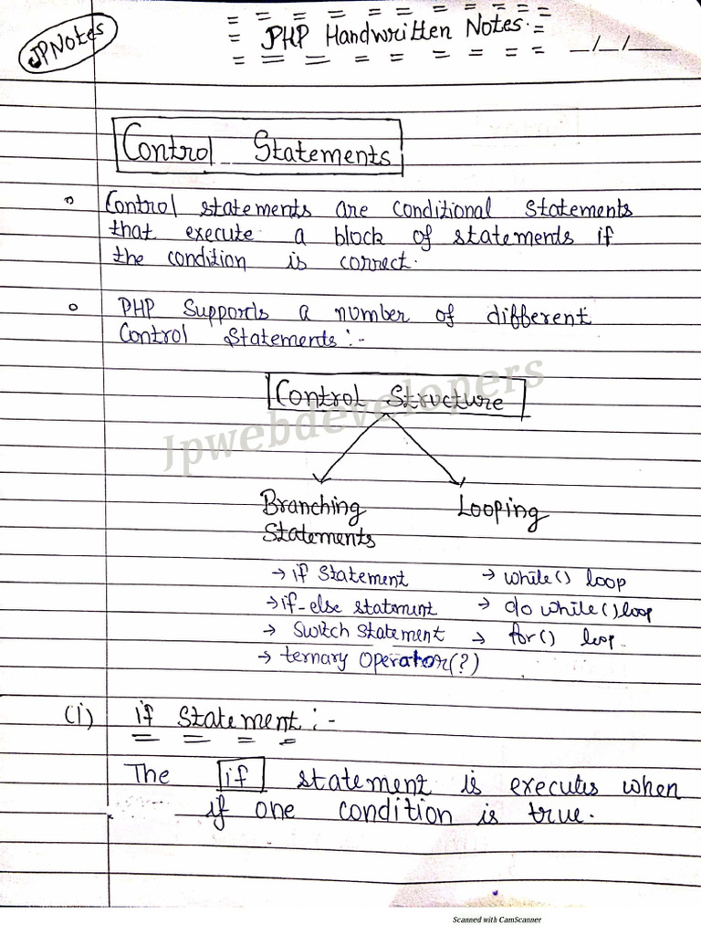 Control Statements in PHP | PDF