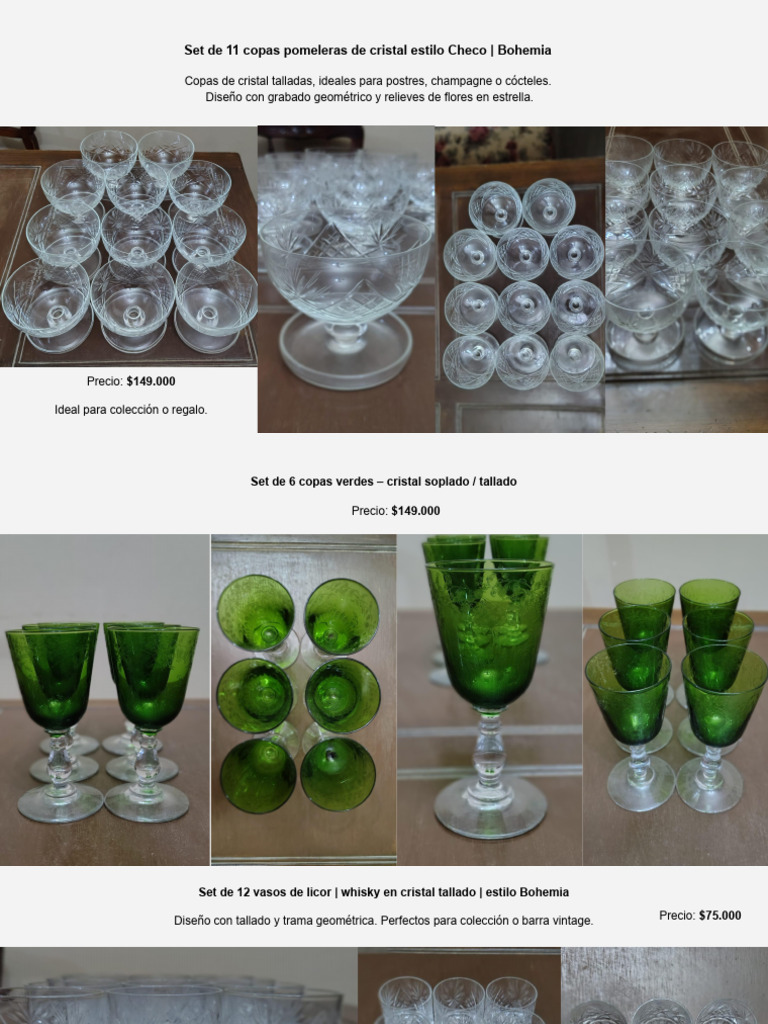 Copas y vasos de cristal tallado | PDF