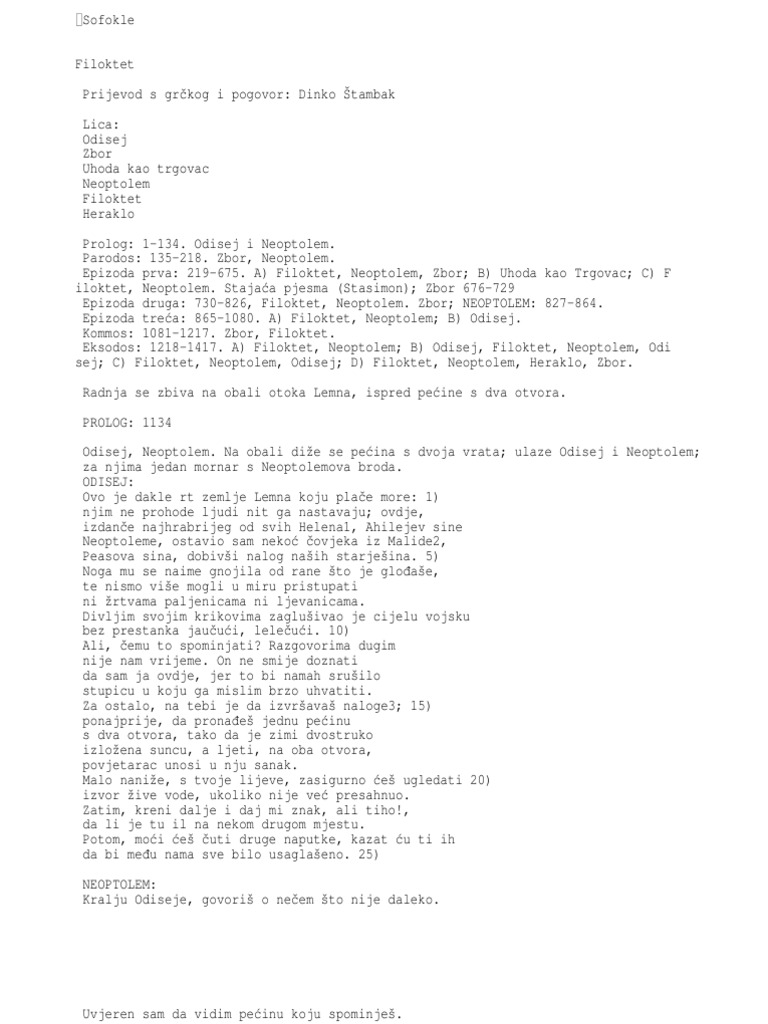 Sofokle Filoktet | PDF