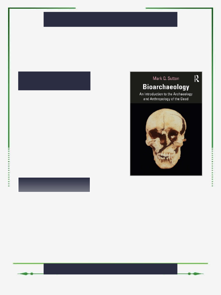 Bioarchaeology An Introduction to the Archaeology and Anthropology of ...