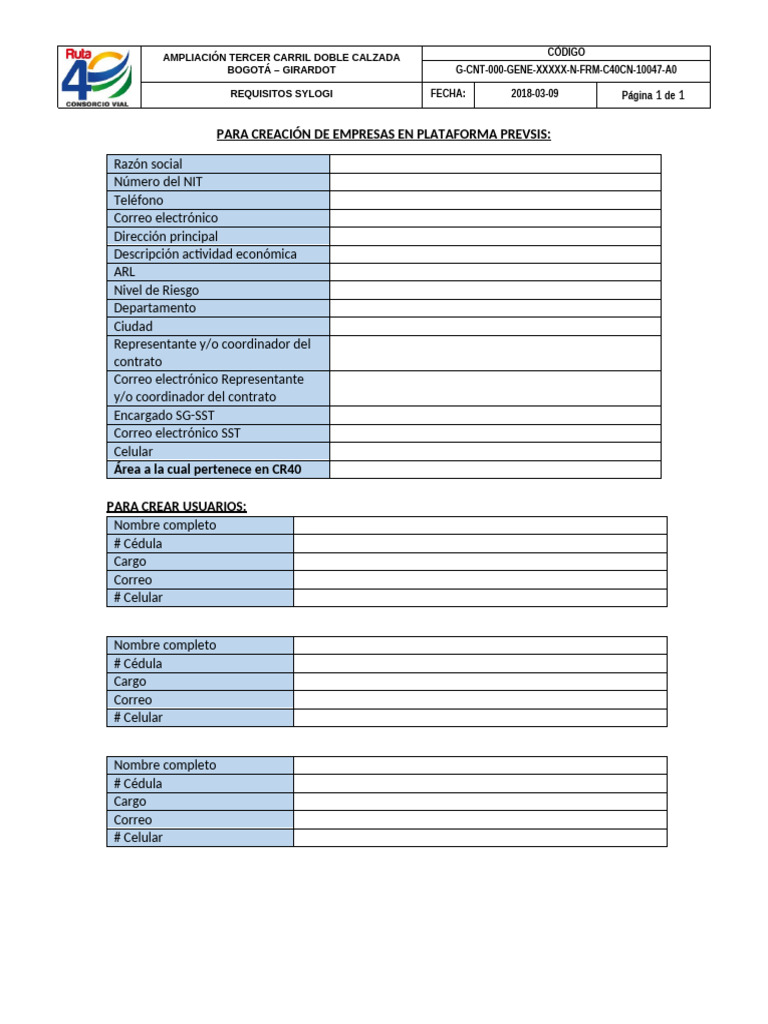 Requisitos para Crear Empresas en Prevsis | PDF