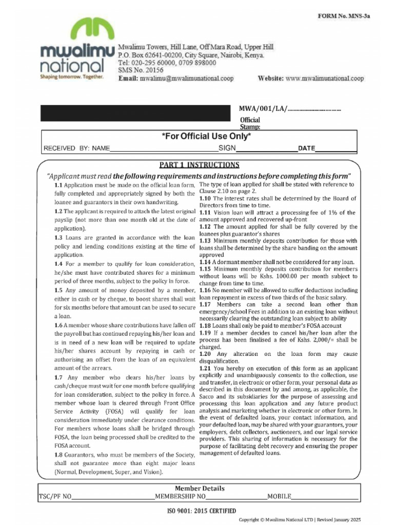 2025 Revised Bosa Loans Application Form All | PDF