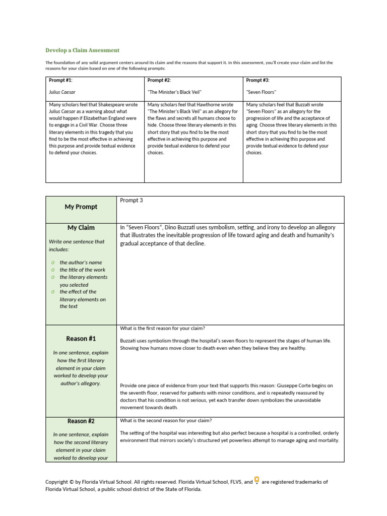 Claim Assessment for Literary Analysis | PDF