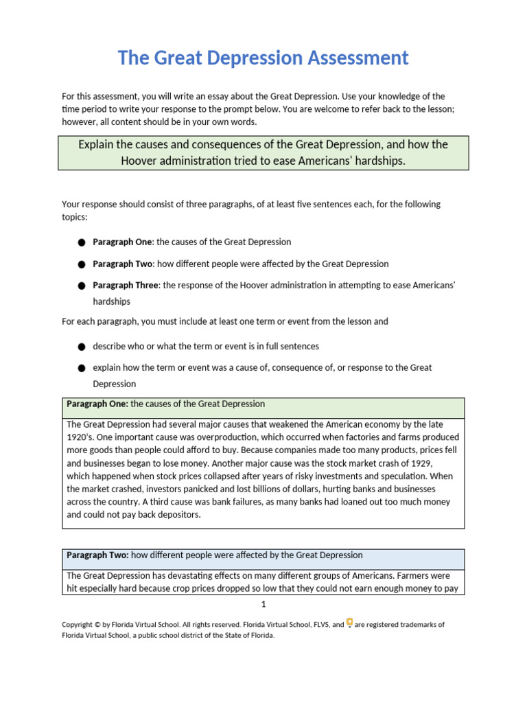 Causes and Effects of the Great Depression | PDF | Great Depression ...