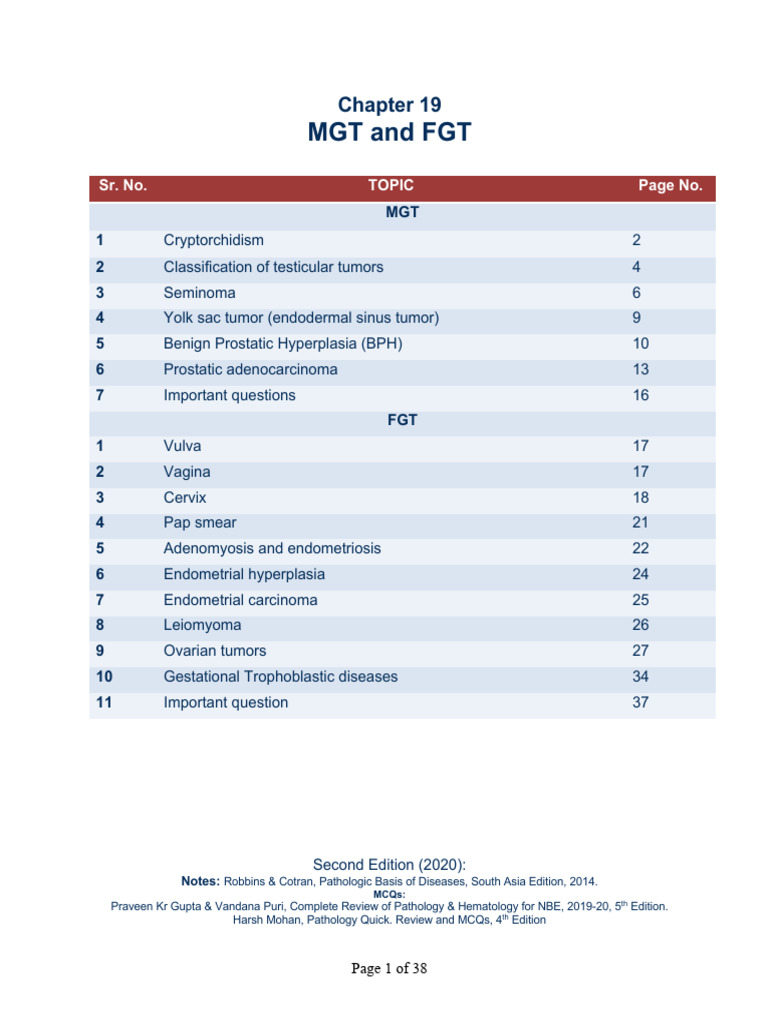 Chapter 19 MGT and FGT (2nd Edition) | PDF | Prostate | Ovarian Cancer