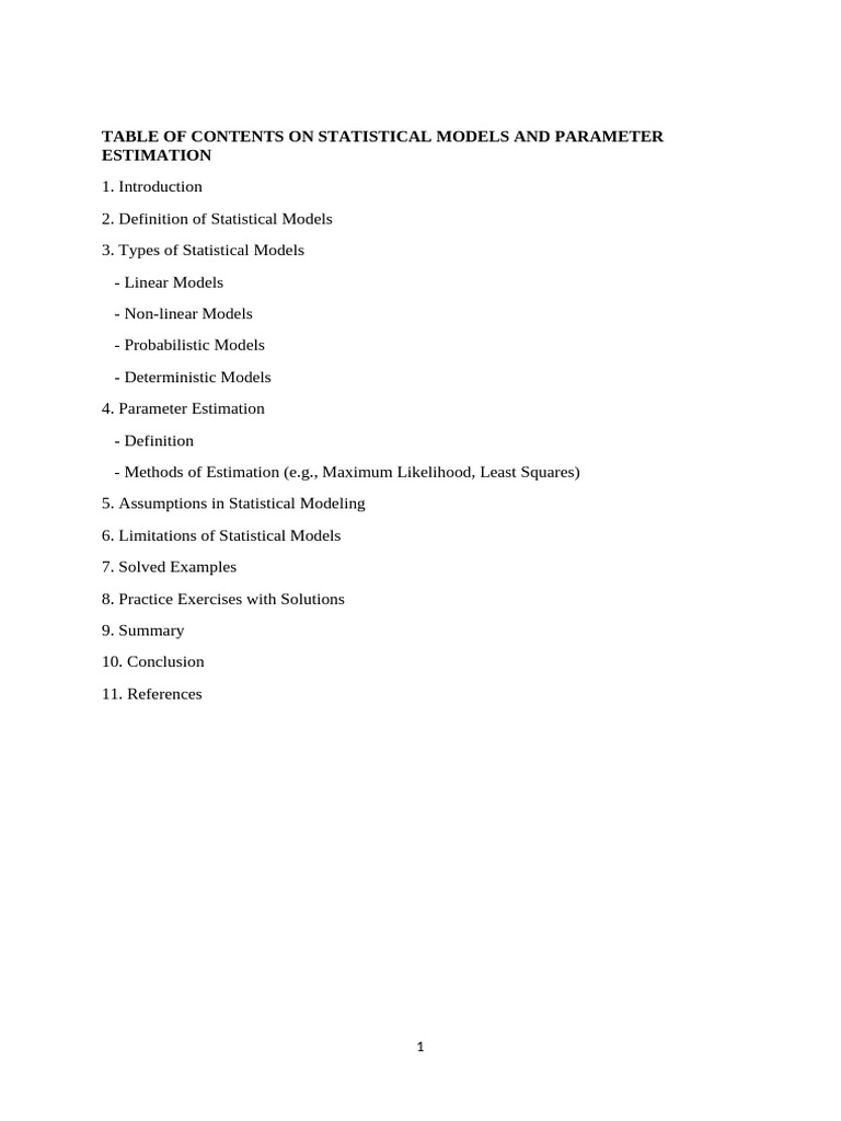 Statistical Models & Parameter Estimation Guide | PDF | Statistics ...