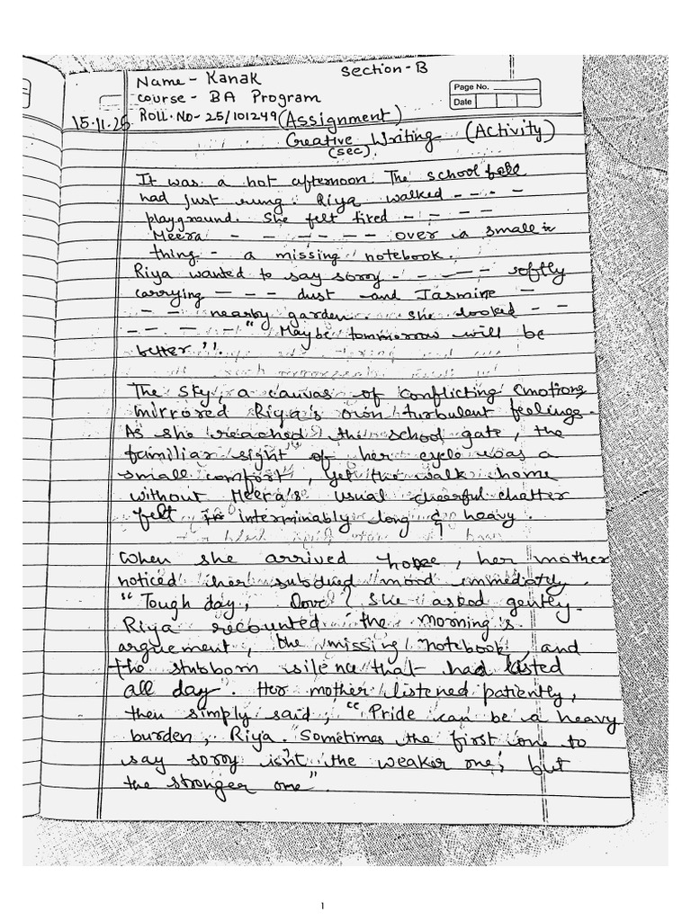 Creative Writing Activity | PDF