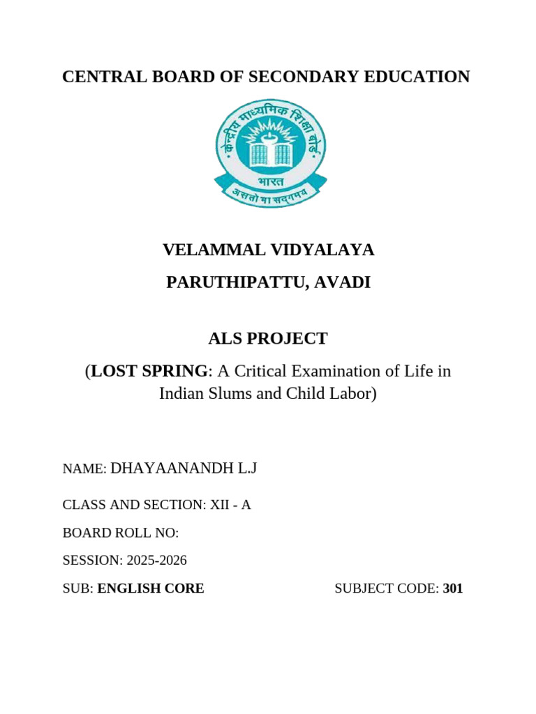 lost spring -ASL PROJECT[1] (1) | PDF | Slum | Poverty
