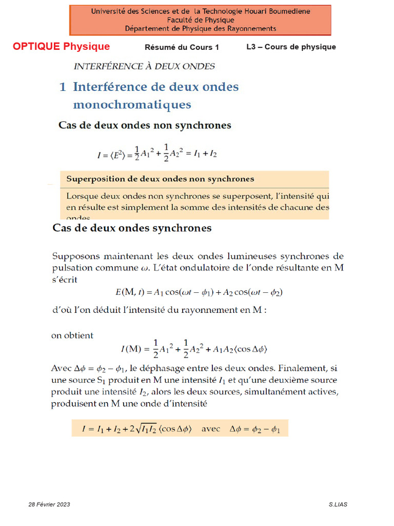 Resumé Cours 1 | PDF