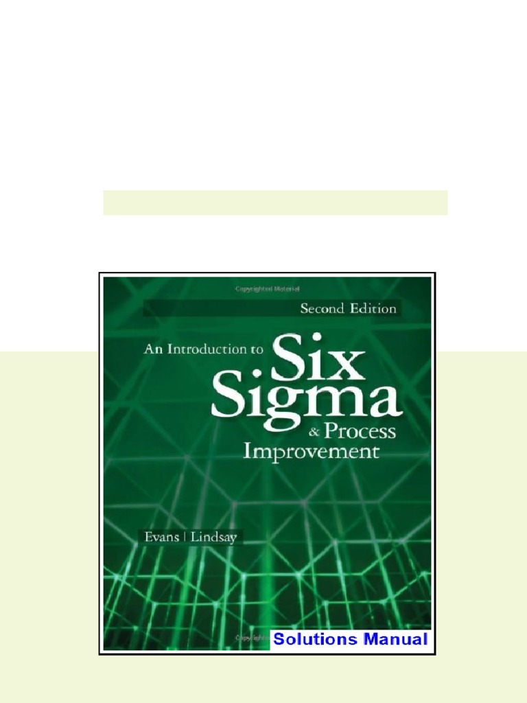 Introduction to Six Sigma and Process Improvement 2nd Edition Evans ...
