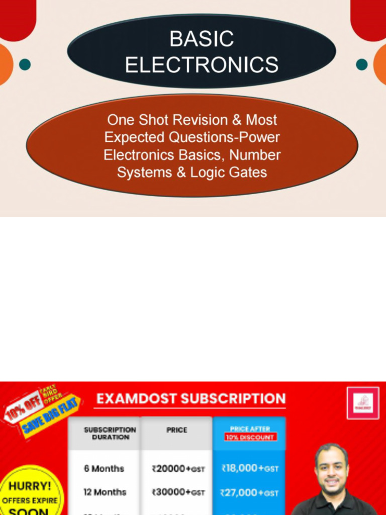 Basic Electronics - Lecture-04 Power Electronics Basics, Number Systems ...
