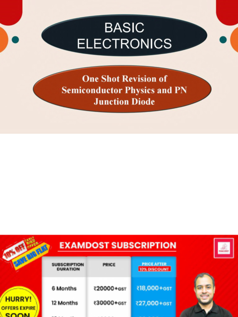 Basic Electronics - Lecture-01 Semiconductor Physics and PN Junction ...