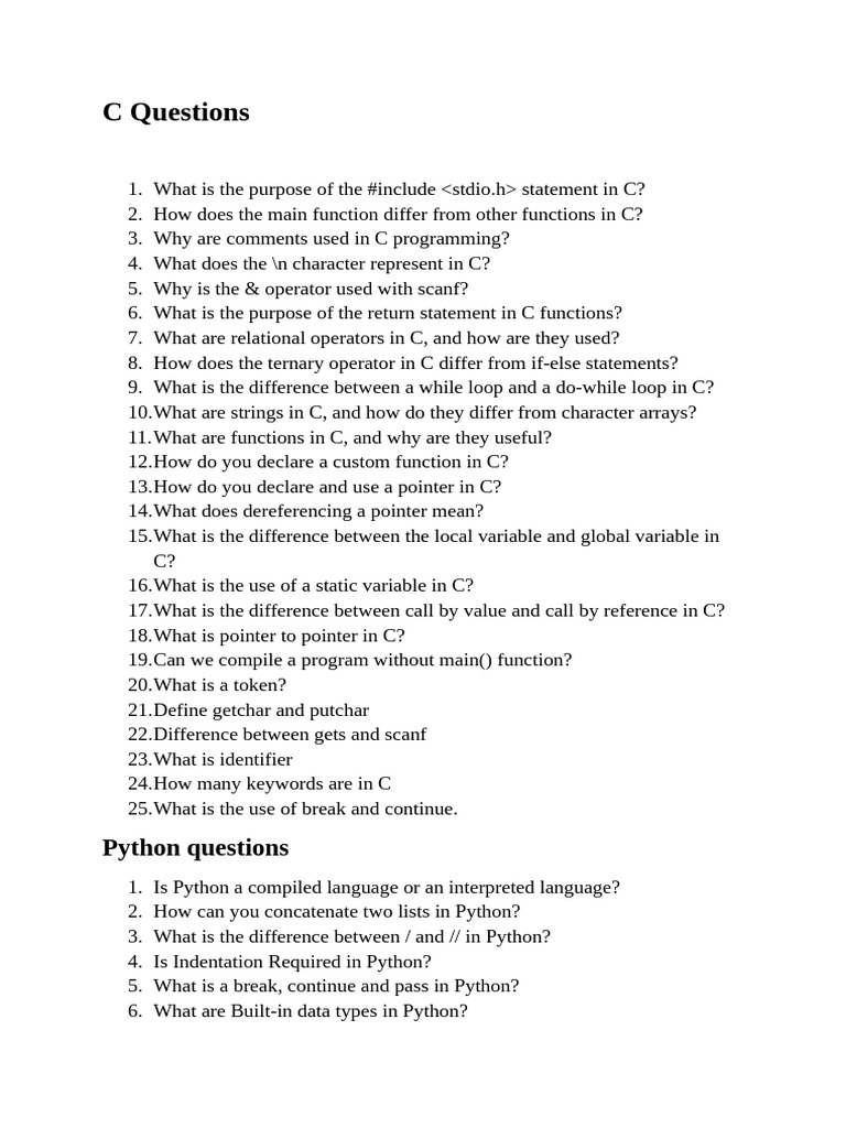 Viva Questions | PDF