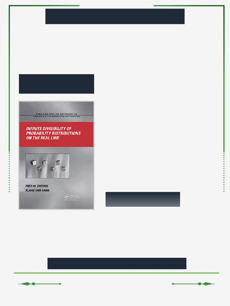 Infinite Divisibility of Probability Distributions on the Real Line 1st ...