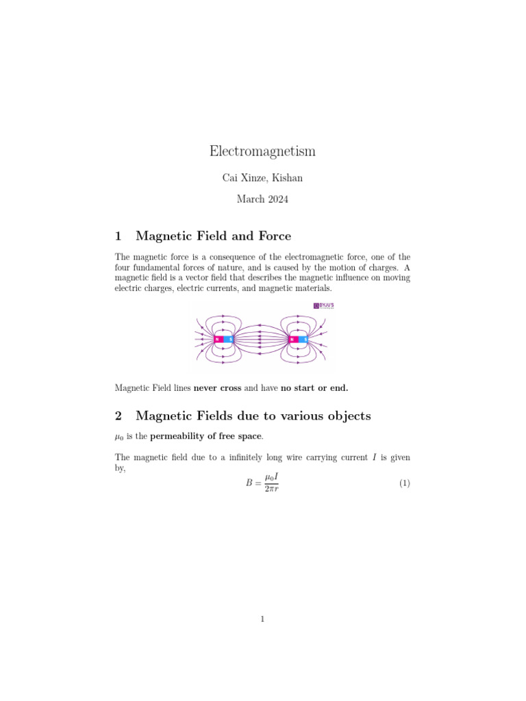 Understanding Electromagnetism Concepts | PDF | Magnetic Field | Inductance