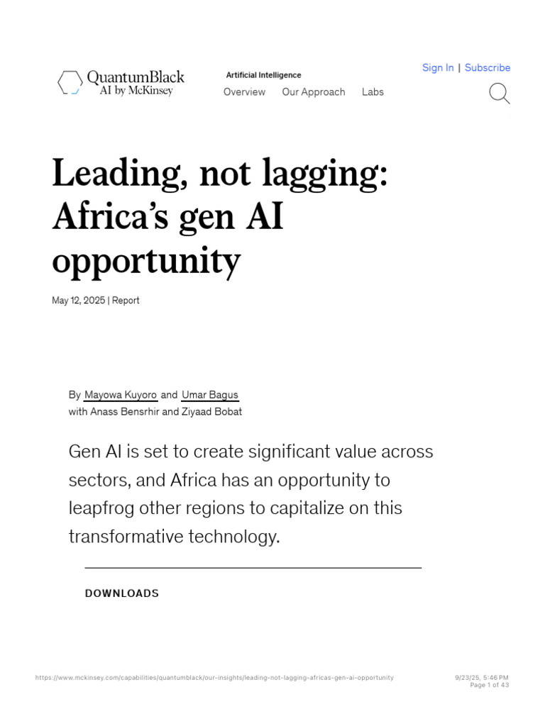Africa's Gen AI Growth Potential | PDF | Artificial Intelligence ...