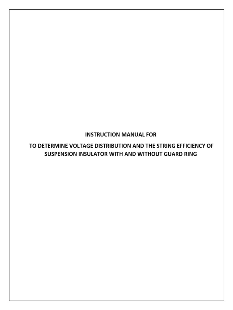 Testing of String Insulator | PDF | Insulator (Electricity) | Capacitance
