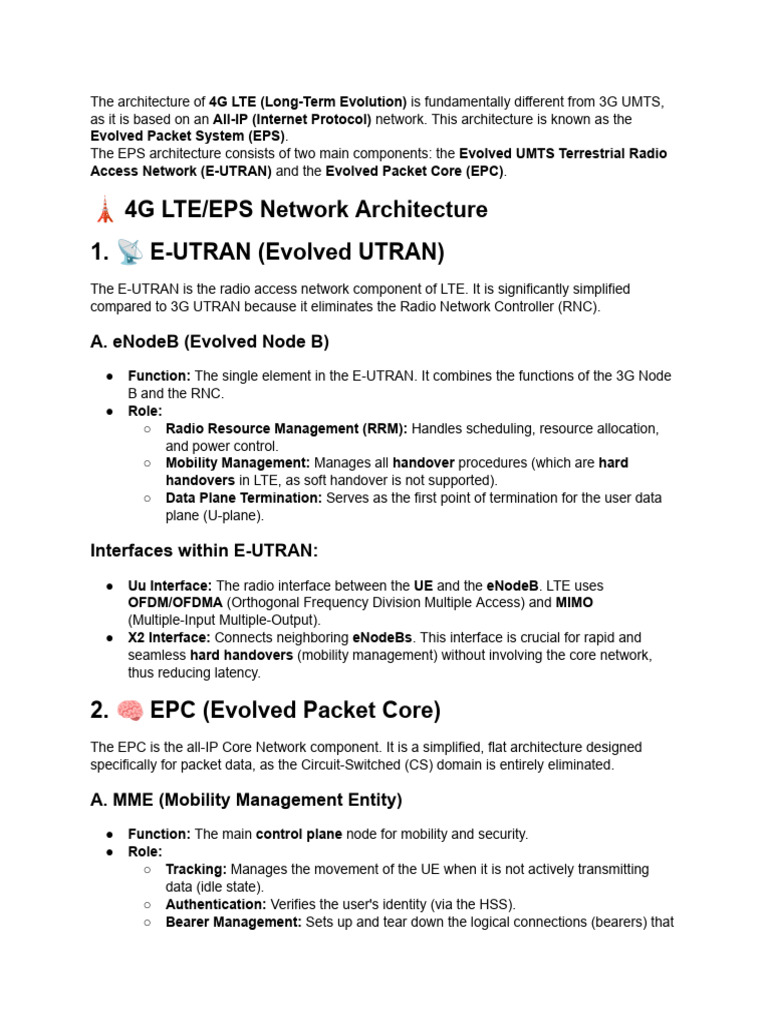 4G LTE Architecture Overview: EPS Explained | PDF | Mobile Technology ...