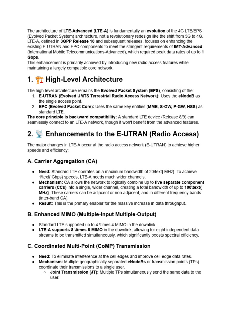 LTE-Advanced Architecture Overview | PDF | Lte Advanced | Lte ...