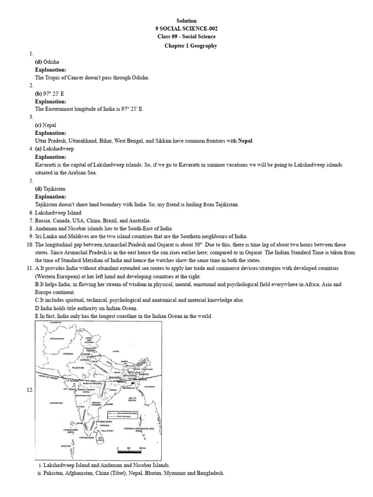 9 Geography Answers 250821 153317 | PDF | Monsoon | Rain