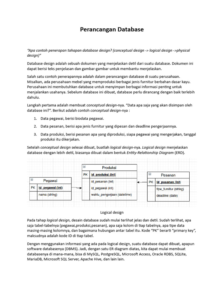 Tahapan Perancangan Database Lengkap | PDF