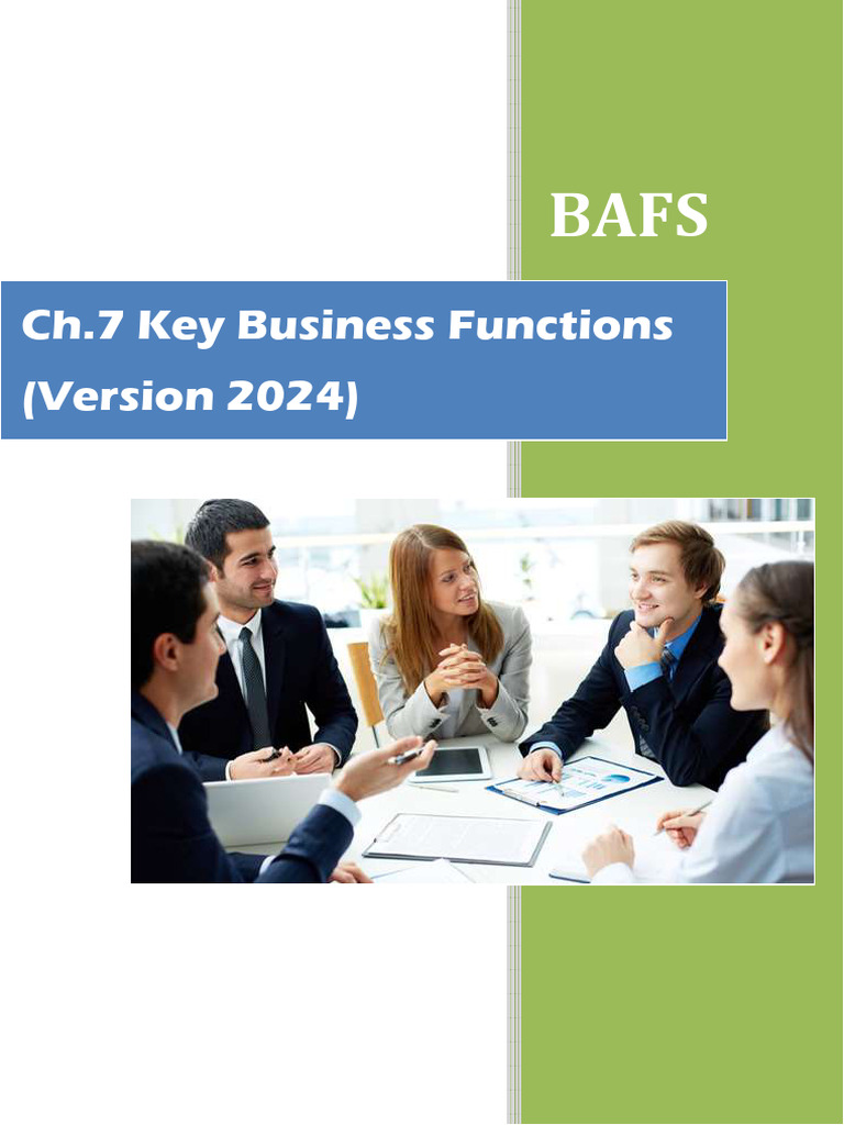 NotesManagementCh7 (Key Business Function) (2024) | PDF | Employment | Debt